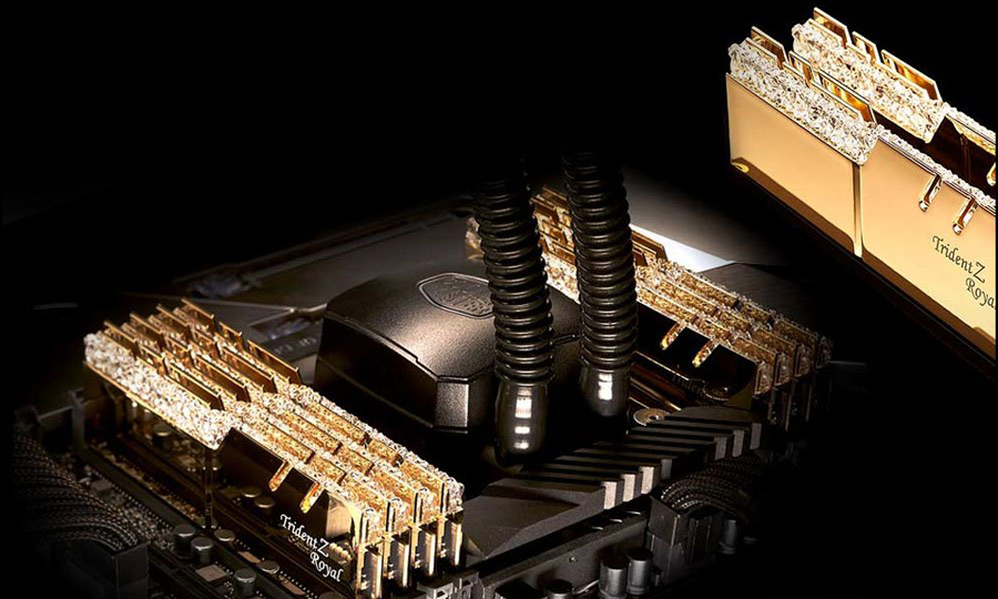 GSKILL 32GB (2x16GB) TRIDENT Z ROYAL GOLD DDR4 3600MHz CL14 1.45V RGB ...