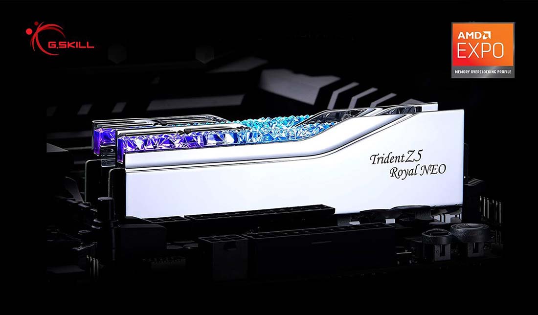 GSKILL 32GB (2x16GB) TZ5 Royal Neo Silver RGB DDR5 6000MHz CL26 1.45V ...