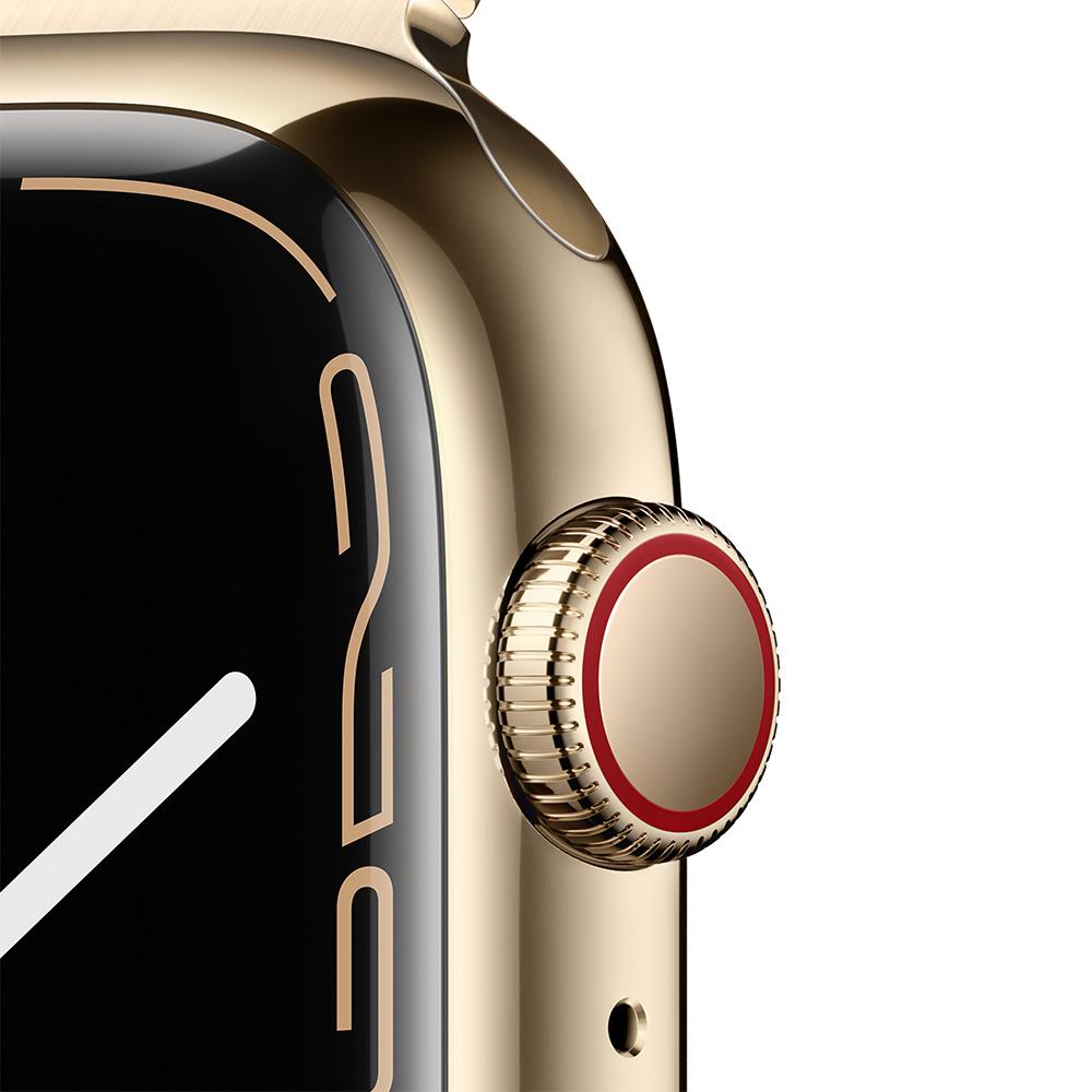 Apple Watch Series 7 GPS + Cellular, 41mm Gold Stainless Steel Case ...