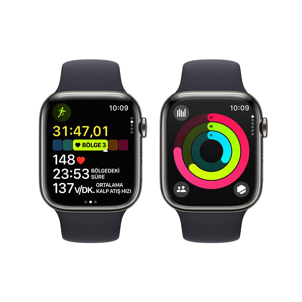 Apple Watch Series 9 GPS + Cellular 45mm Graphite Stainless Midnight ...