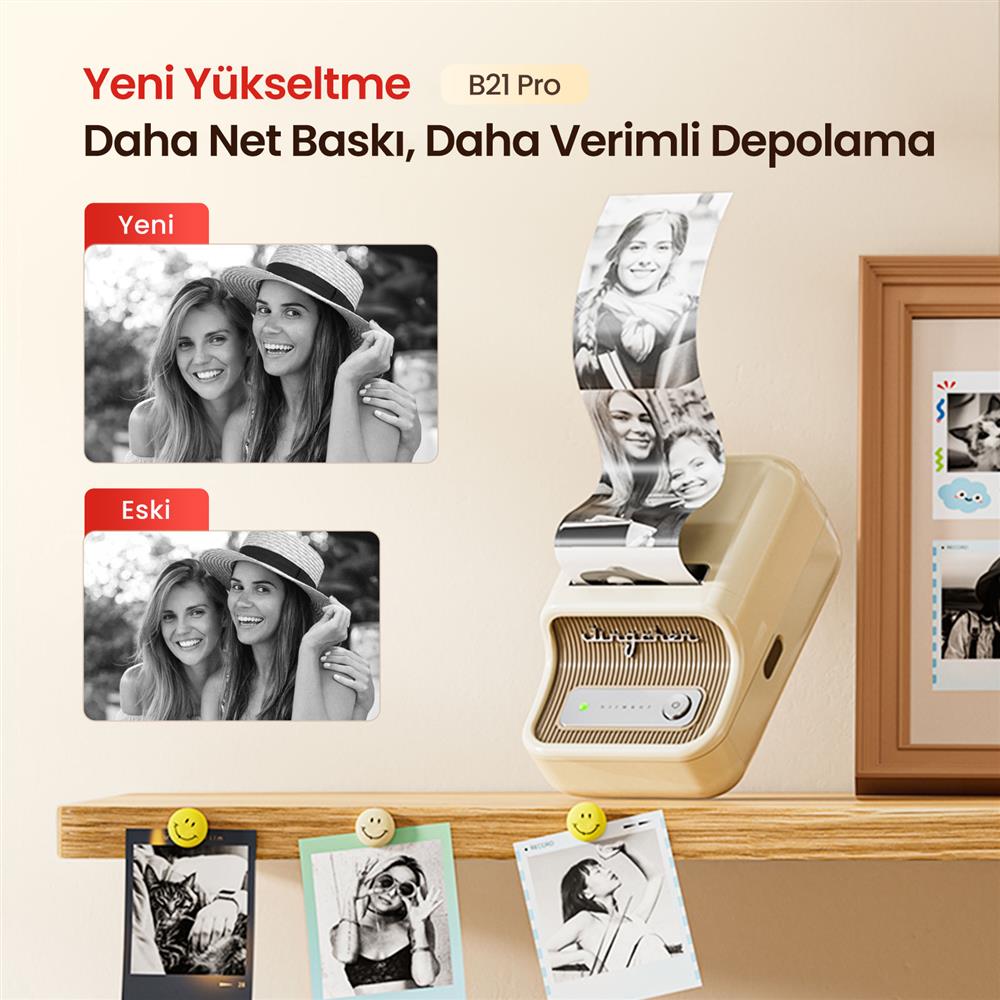 NIIMBOT B21 PRO TAŞINABİLİR KABLOSUZ ETİKET YAZICI (Siyah) - Vatan ...