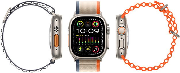 Apple Watch Ultra 2 GPS + Cellular, 49mm Titanium Orange Ocean Band ...